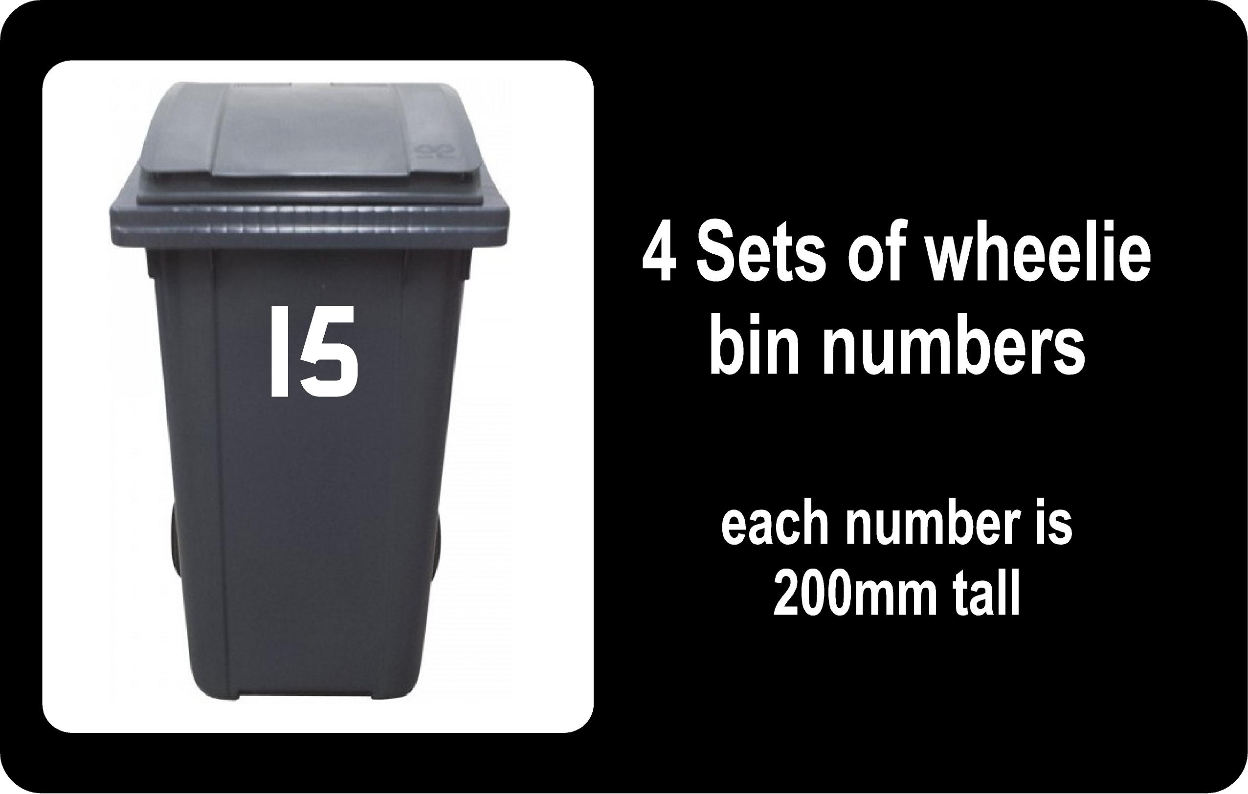 wheelie bin numbers, 4 sets for all your bins, numbers 51 - 99 | eBay